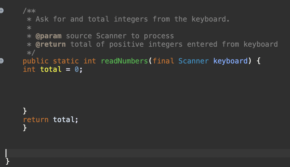 Solved /** * Ask for and total integers from the keyboard. * | Chegg.com