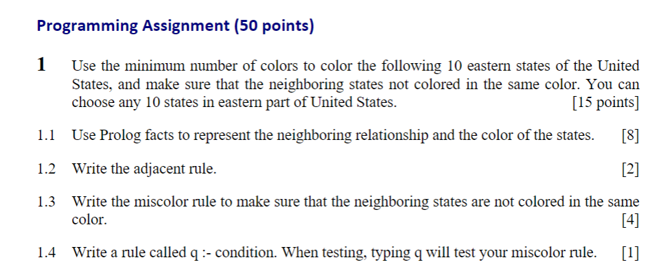 Prolog Programming Assignment This Is To Be Written