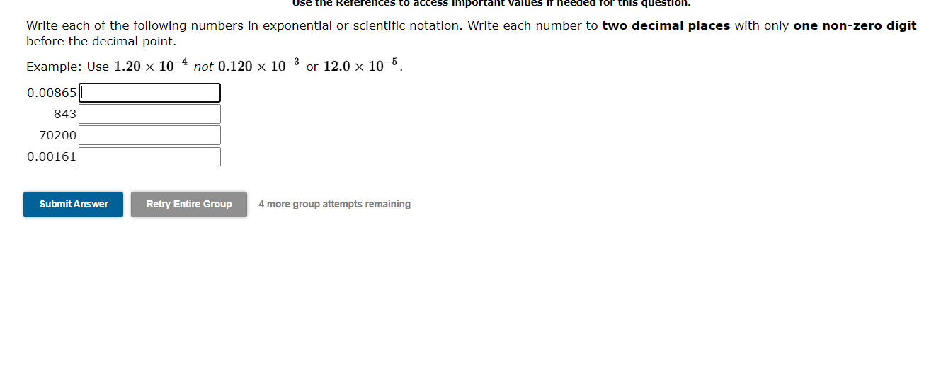 Solved Write each of the following numbers in exponential or | Chegg.com