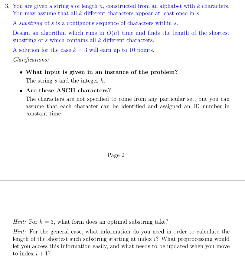Solved Give algorithm to solve this problem, Not specific | Chegg.com