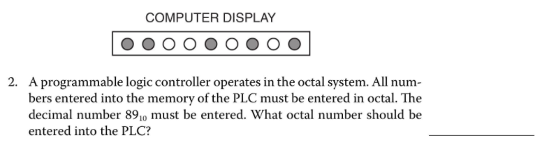 Solved COMPUTER DISPLAY 2. A programmable logic controller | Chegg.com