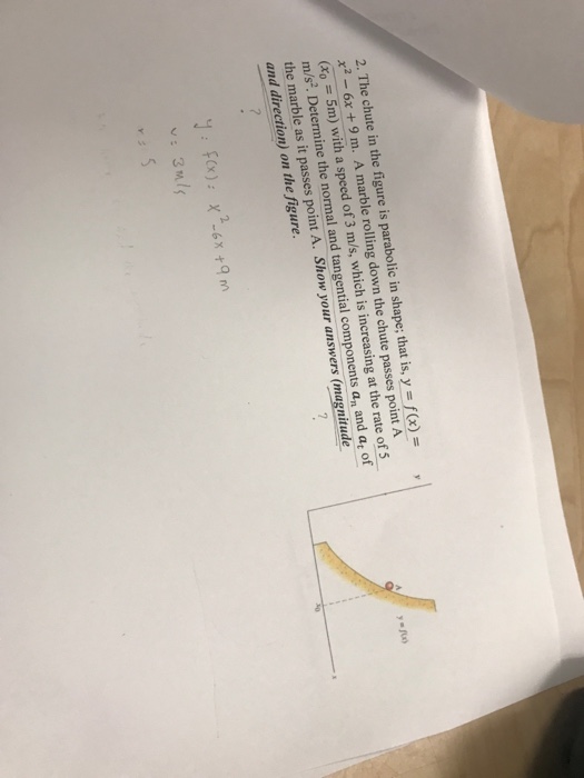 Solved 2. The chute in the figure is parabolic in shape; | Chegg.com