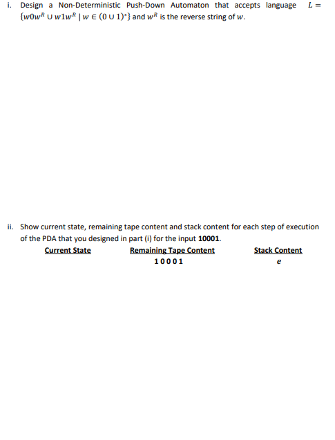 Solved I Design A Non Deterministic Push Down Automaton 9872