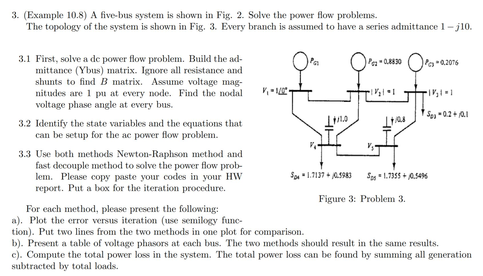 3. (Example 10.8) A five-bus system is shown in Fig. | Chegg.com