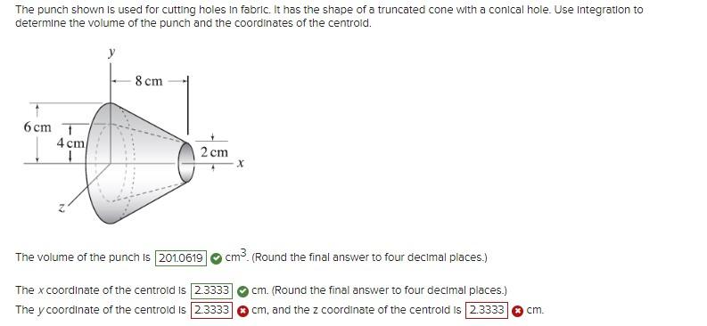 Solved The punch shown is used for cutting holes in fabric. | Chegg.com
