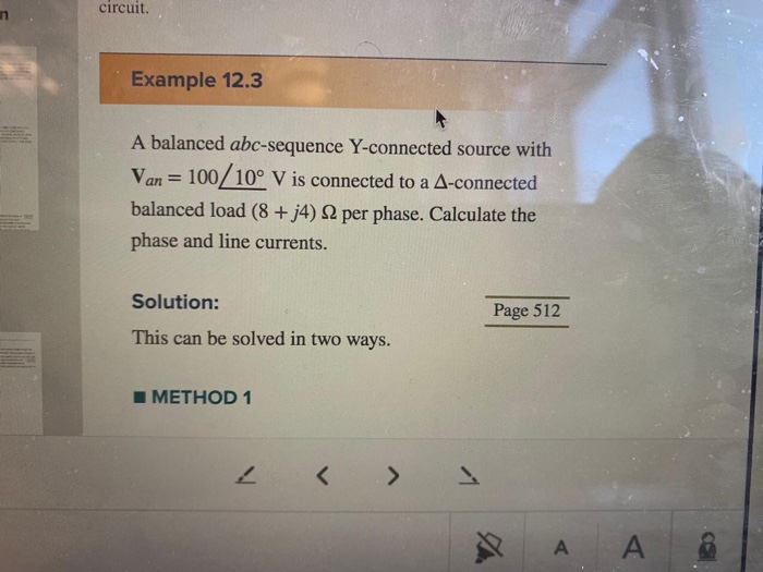 Solved circuit. Example 12.3 A balanced abc-sequence | Chegg.com