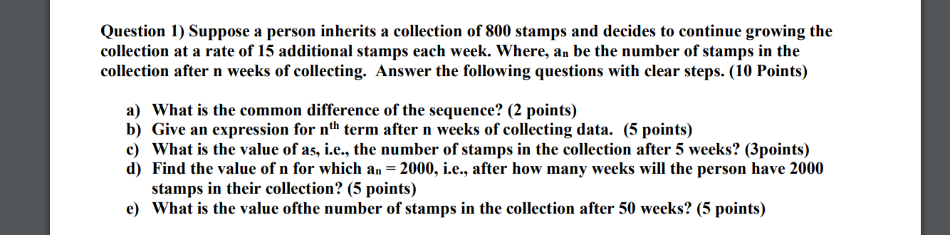 Solved Question 1) Suppose a person inherits a collection of | Chegg.com