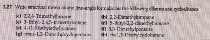 Solved Write structural formulas and line-angle formulas for | Chegg.com