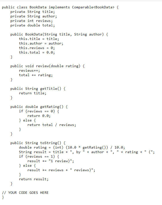 Solved Suppose that a class BookData has been defined that | Chegg.com
