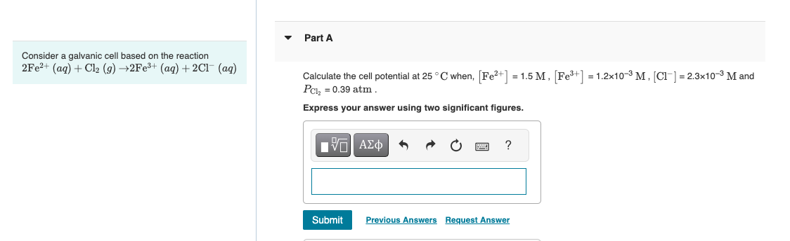 Solved Consider a galvanic cell based on the | Chegg.com