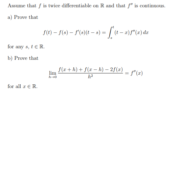 Solved Assume that f is twice differentiable on R and that | Chegg.com