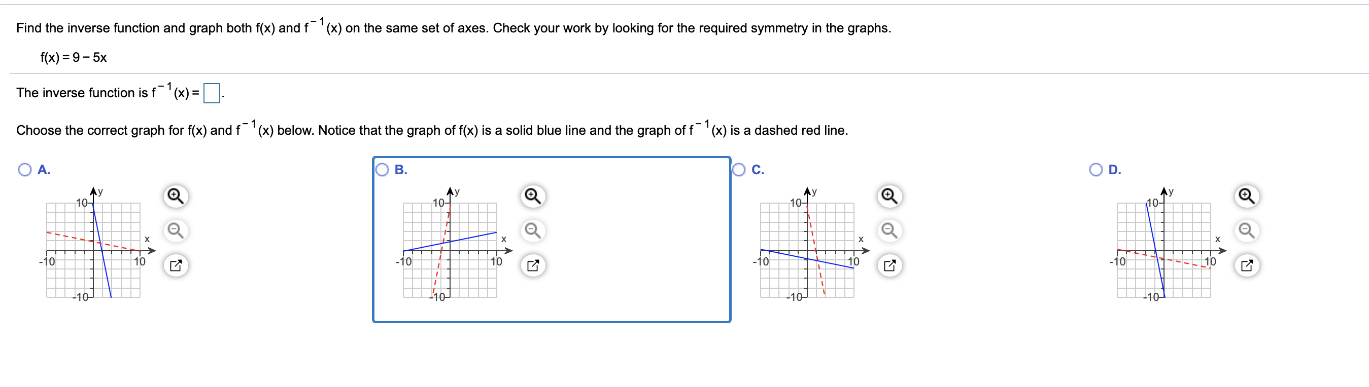Solved Find the inverse function and graph both f(x) and | Chegg.com