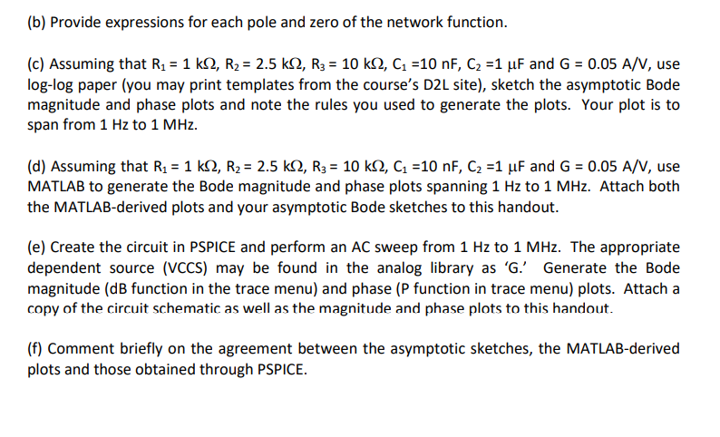 (a) Develop the network function of the following | Chegg.com