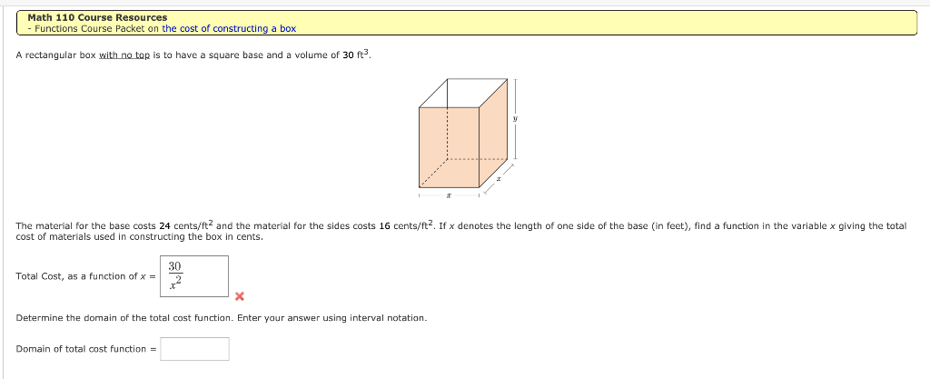 Solved Math 110 Course Resources - Functions Course Packet | Chegg.com