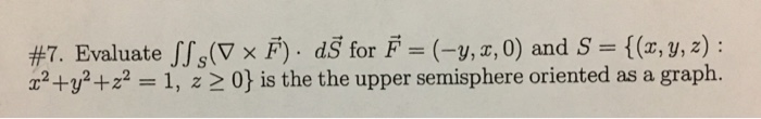 Solved Evaluate Double Integral_s(nabla Times F vector) | Chegg.com