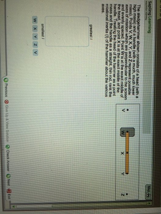 Solved The sledgehammer shown consists of a head (with a | Chegg.com