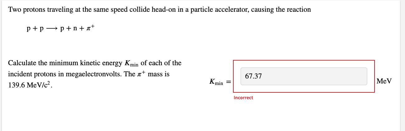 Solved Two protons traveling at the same speed collide | Chegg.com