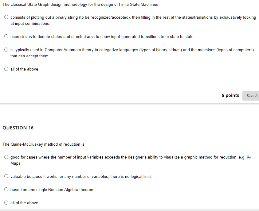 Solved The classical State Graph design methodology for the | Chegg.com