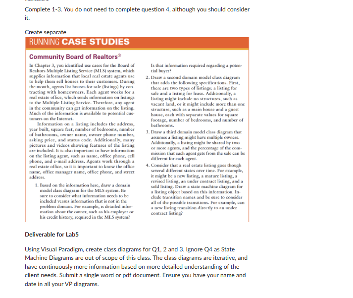 Solved by an EXPERT Deliverable for Lab5Using Visual Paradigm, create | Chegg.com