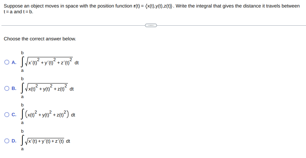 Solved Suppose an object moves in space with the position | Chegg.com