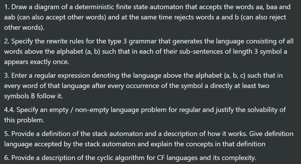 Solved 1. Draw a diagram of a deterministic finite state | Chegg.com