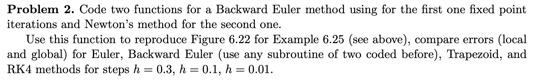 Solved Problem 2 Code Two Functions For A Backward Euler 2160