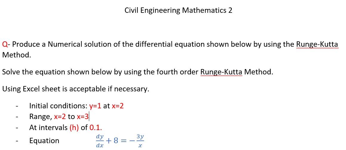 Solved Civil Engineering Mathematics 2 Q- Produce a | Chegg.com