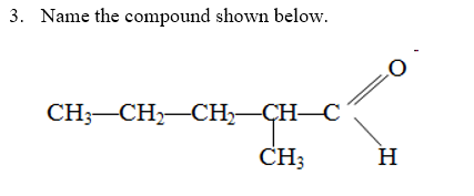 Solved 3. Name the compound shown below. | Chegg.com