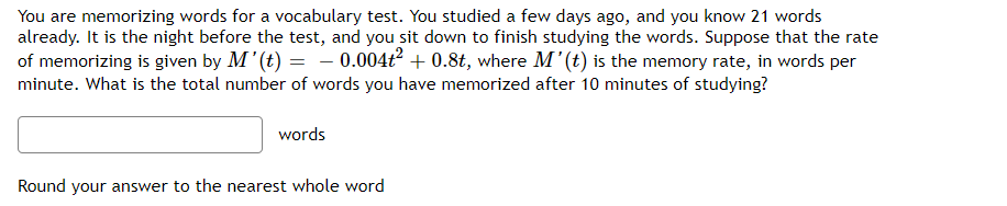 Solved You are memorizing words for a vocabulary test. You | Chegg.com