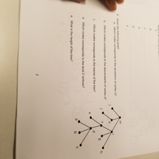 Solved 9 Given the following graph: a. Which nodes | Chegg.com