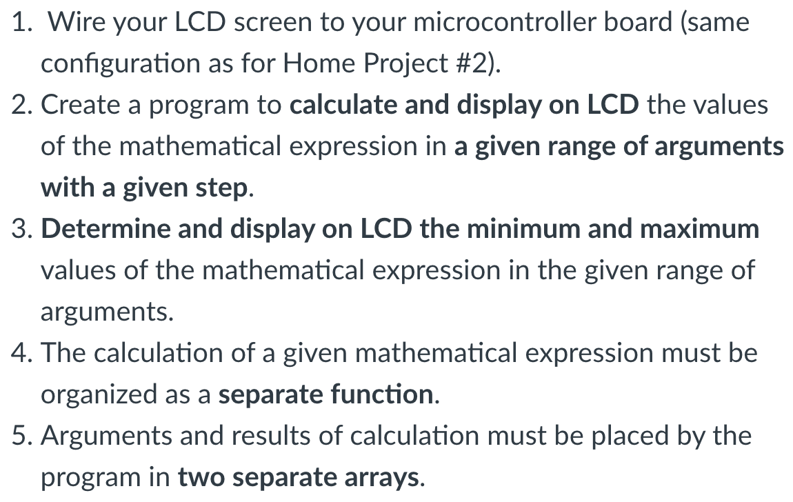 Solved 1. Wire your LCD screen to your microcontroller board | Chegg.com