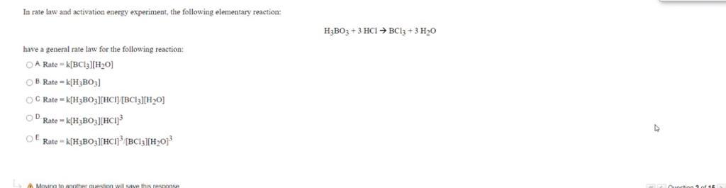 Solved In rate law and activation energy experiment, the | Chegg.com