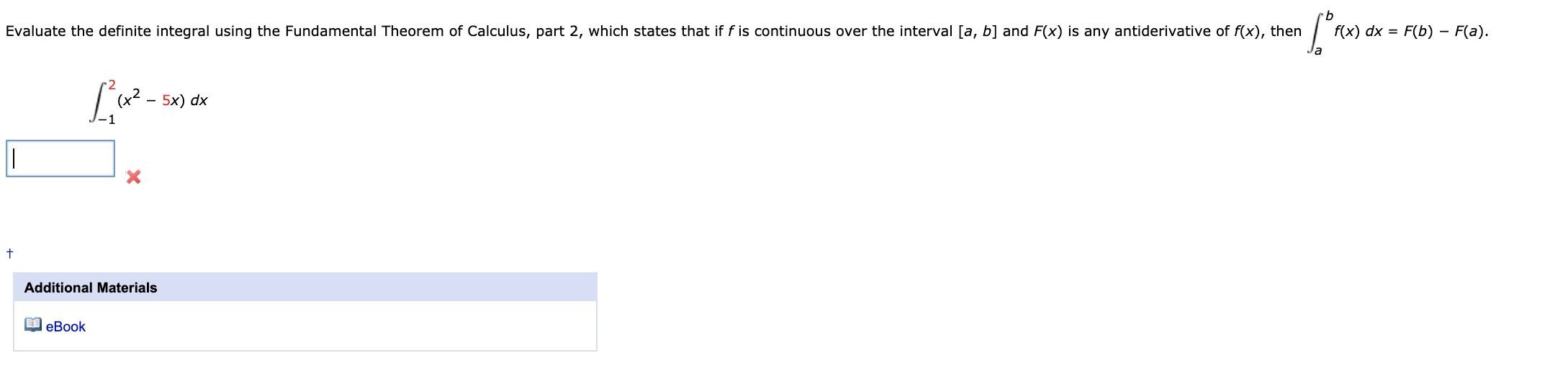 Solved Evaluate the definite integral using the Fundamental | Chegg.com