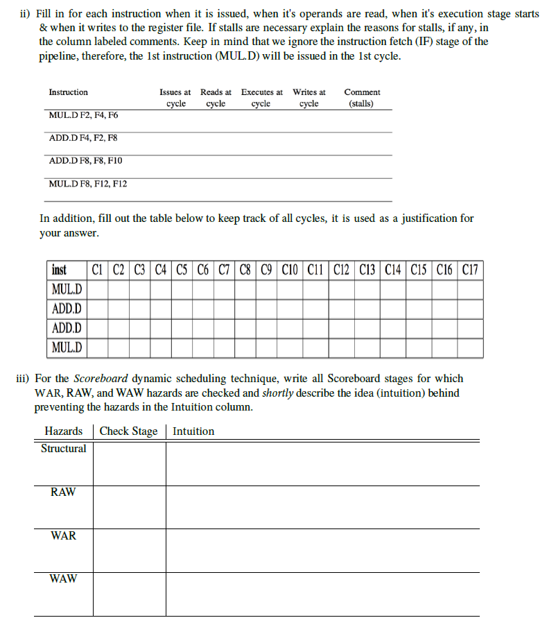 Solved Using the following code fragment: MUL.D F1, F3, F5 | Chegg.com