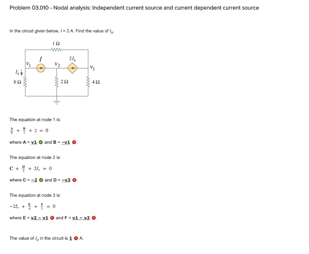 Solved Problem 03.010 Nodal analysis: Independent current | Chegg.com