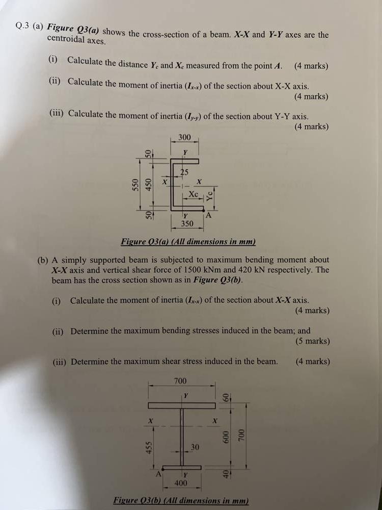Solved Q.3 (a) Figure Q3(a) shows the cross-section of a | Chegg.com