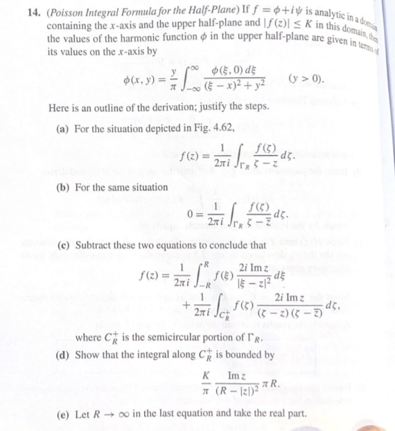 Solved 14. (Poisson Integral Formula for the Half-Plane) If | Chegg.com