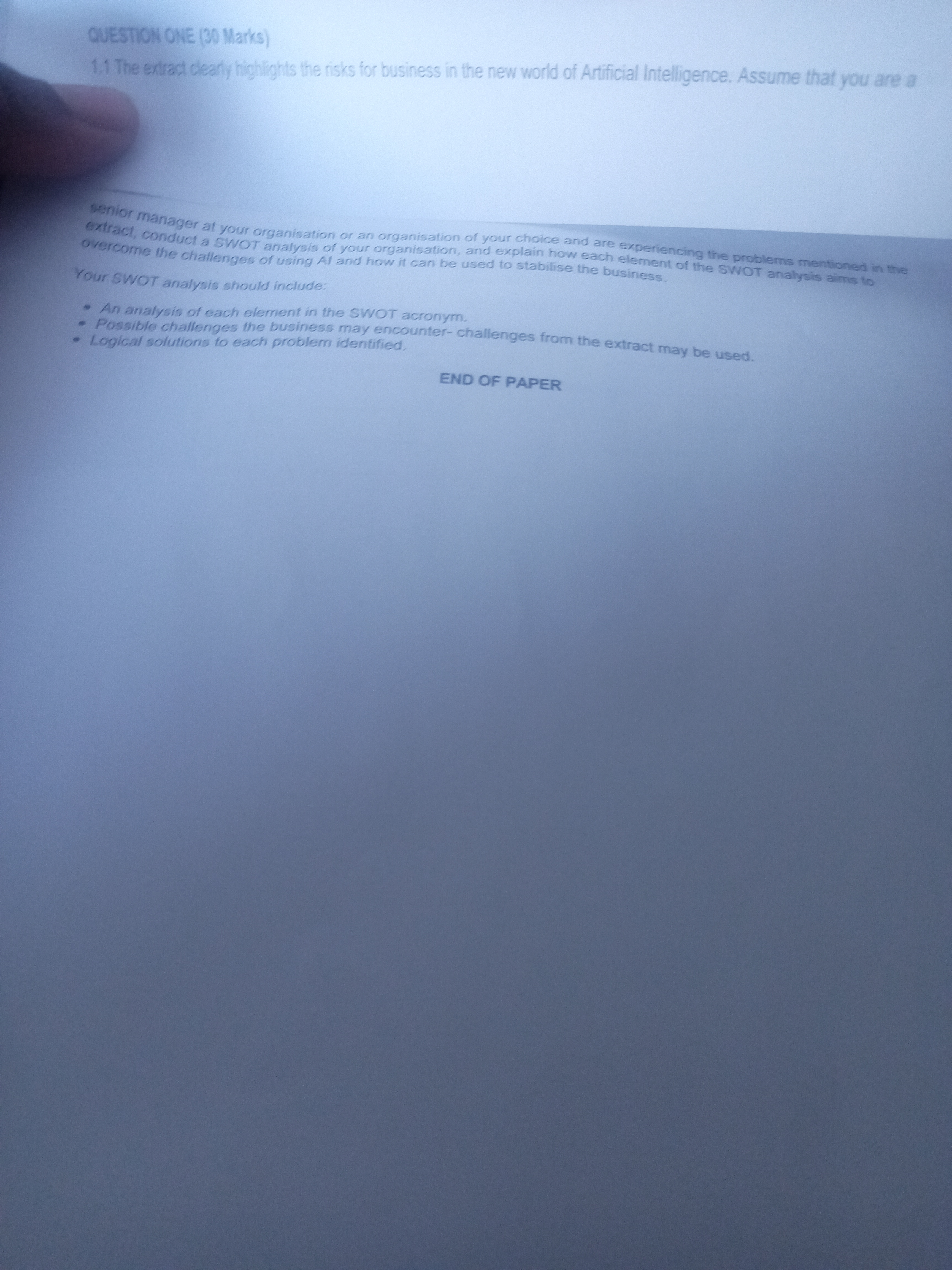 Solved QUESTIOH OME (30 ﻿Marks)11 ﻿The erriart clearly | Chegg.com
