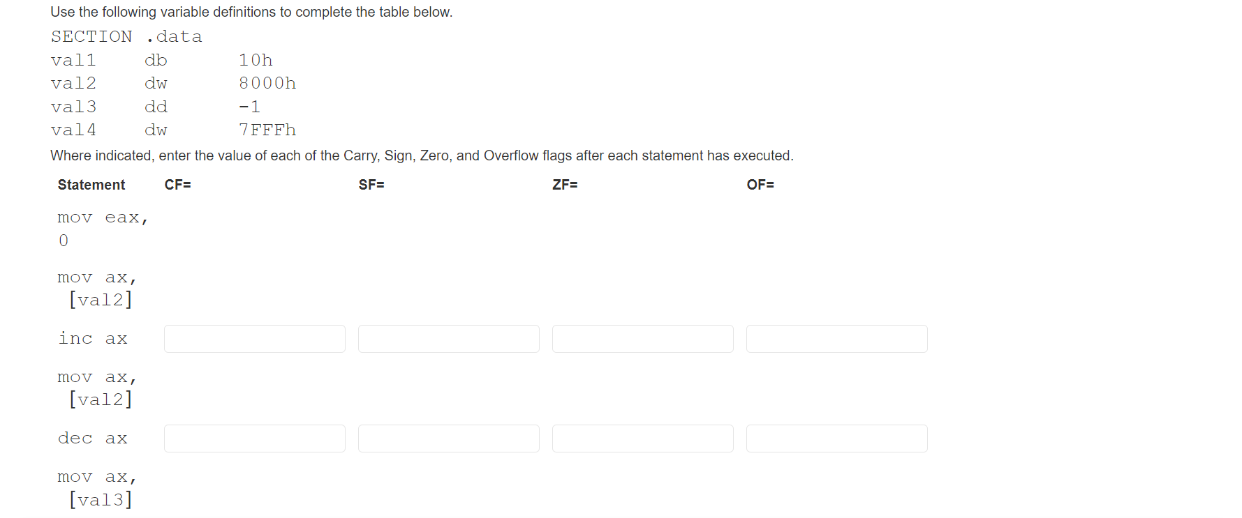 Solved Use the following variable definitions to complete | Chegg.com