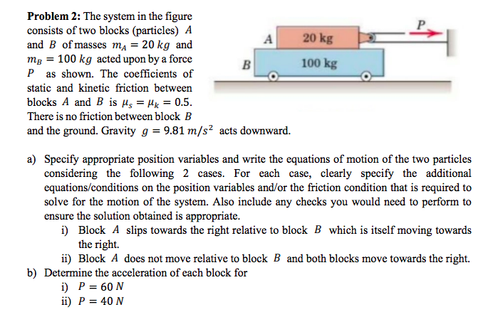 Solved Problem 2: The system in the figure consists of two | Chegg.com