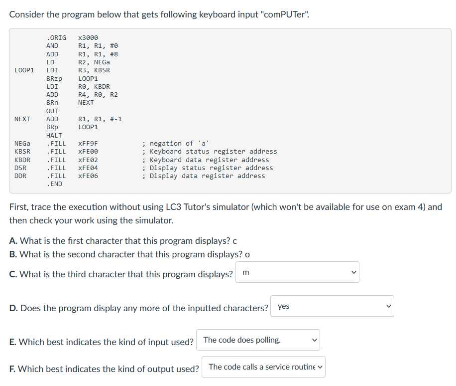 Solved My answer is right. But i don't know option D E F how | Chegg.com