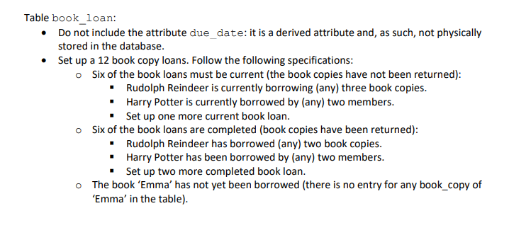 Solved Database: Library, database implementation Objective | Chegg.com