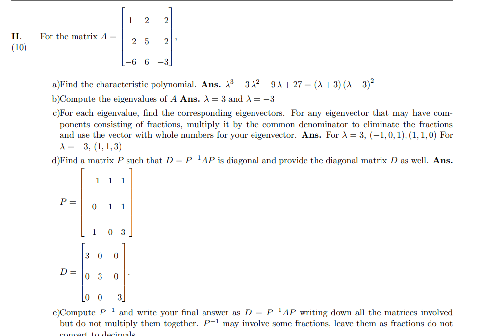 Solved a)Find the characteristic polynomial. Ans. | Chegg.com
