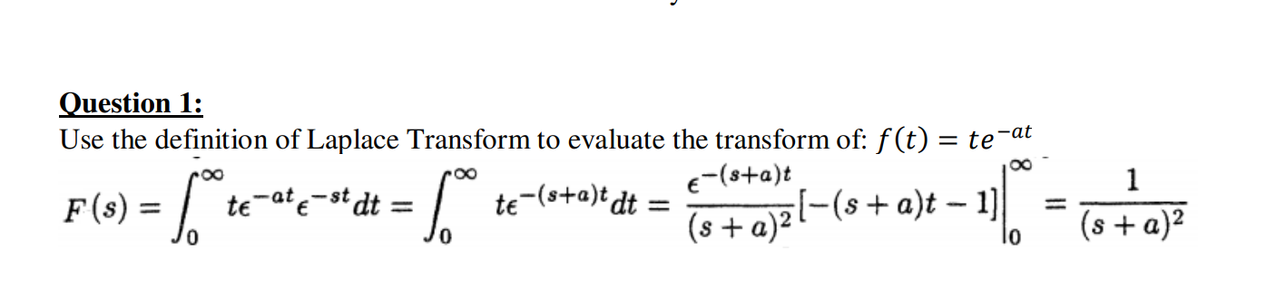 Solved Use the definition of Laplace Transform to evaluate | Chegg.com