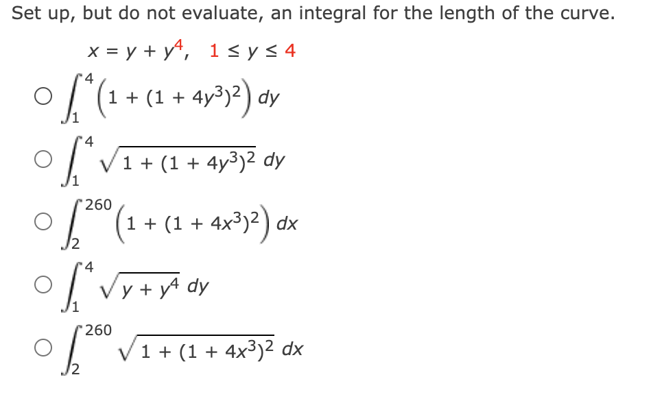 Solved Set up, ﻿but do not evaluate, an integral for the | Chegg.com
