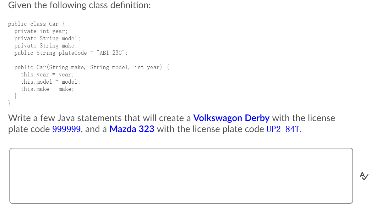 Solved Given The Following Class Definition Public Class 