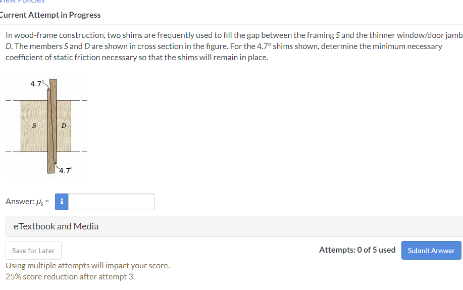 Solved In wood-frame construction, two shims are frequently | Chegg.com