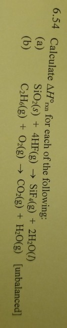 Solved Calculate delta H rxn for each of the following: (a) | Chegg.com