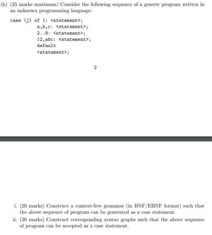 Solved Consider the following sequence of a generic program | Chegg.com