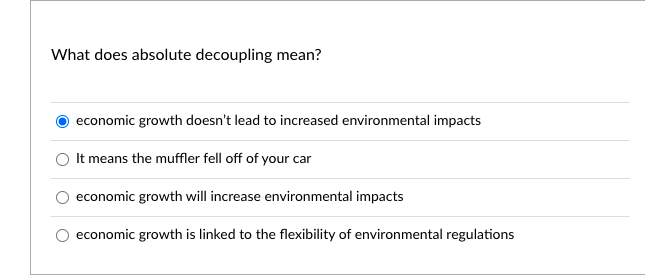 Solved What does absolute decoupling mean? economic growth | Chegg.com